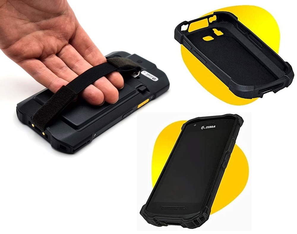 Rugged Bumper Case for Zebra TC21 & TC26 Handheld Computers with Hand Strap Black Colour