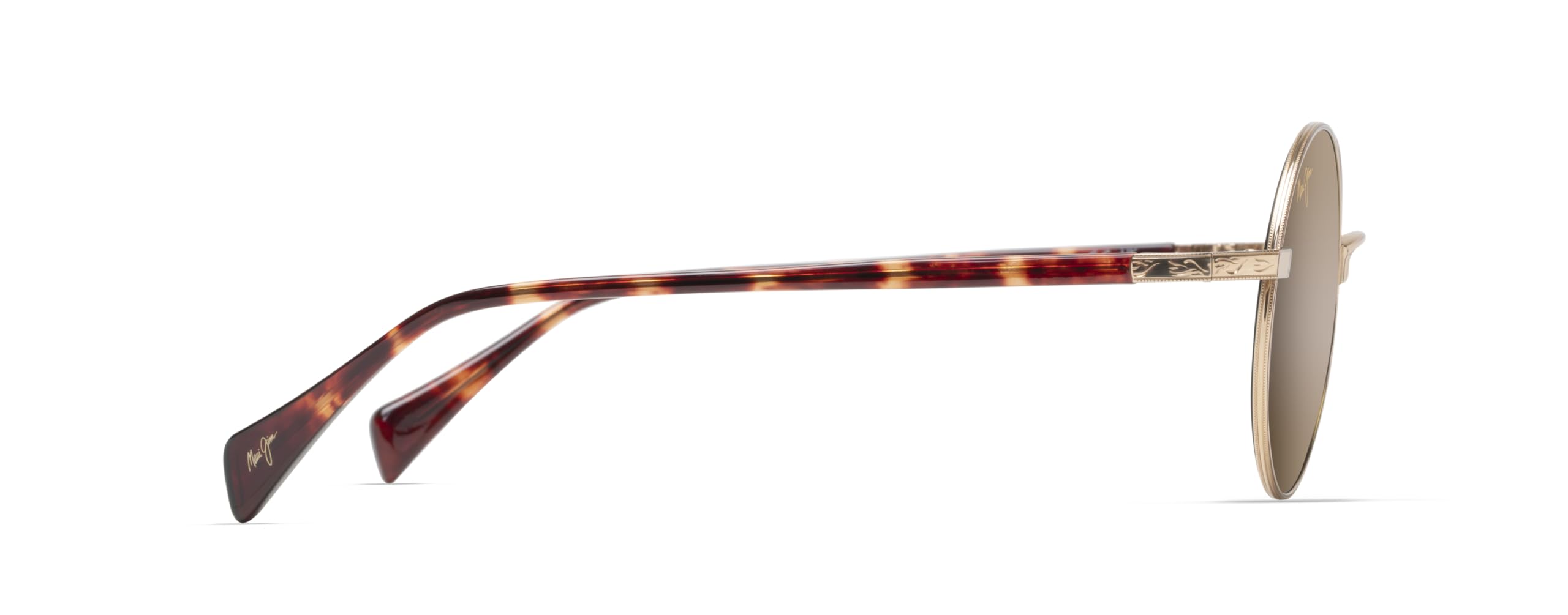 Maui Jim Mokupuni Round Sunglasses, Gold/Hcl Bronze Polarized, Medium