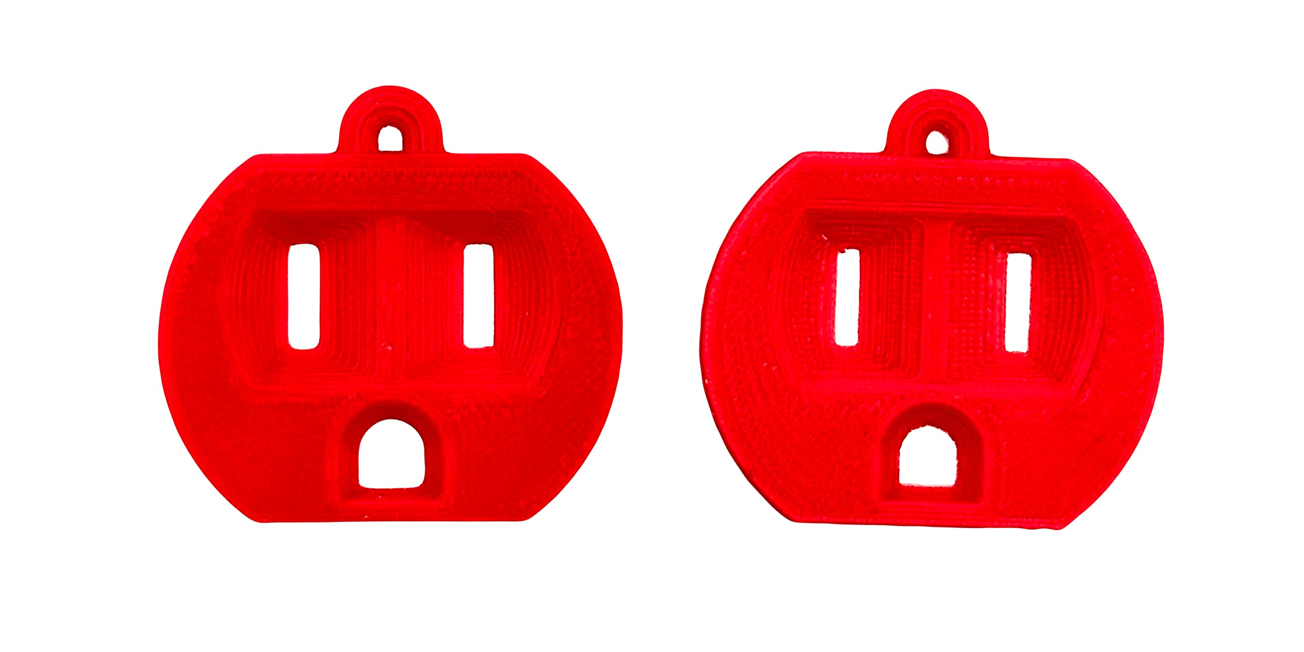 Mini Electric Outlet Drop Earrings • Power Socket Dangle Earrings • Weird Edgy Electric Statement Jewelry For Her • Electricians Gift (Red)