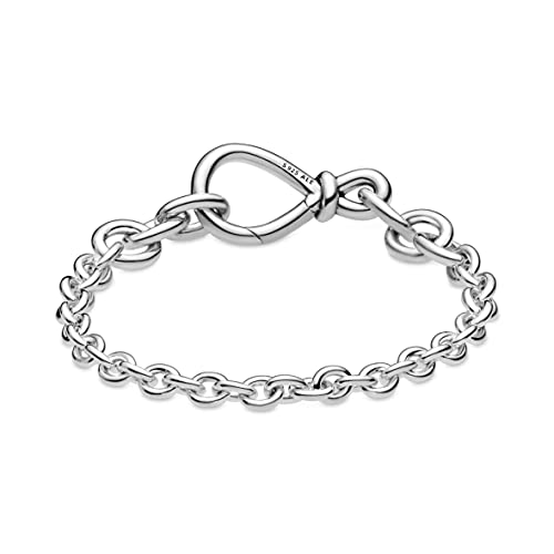 Pandora Jewelry Chunky Infinity Knot Chain Bracelet for Women - Sterling Silver - 7.9"