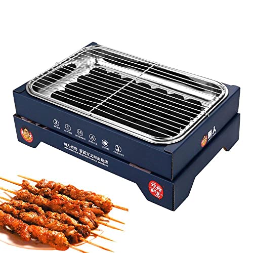 Mini Grill Disposables Grill Portable Charcoal Grills Biodegradables Outdoor Grill Instant Grill BBQ Charcoal Grill Great For (black)