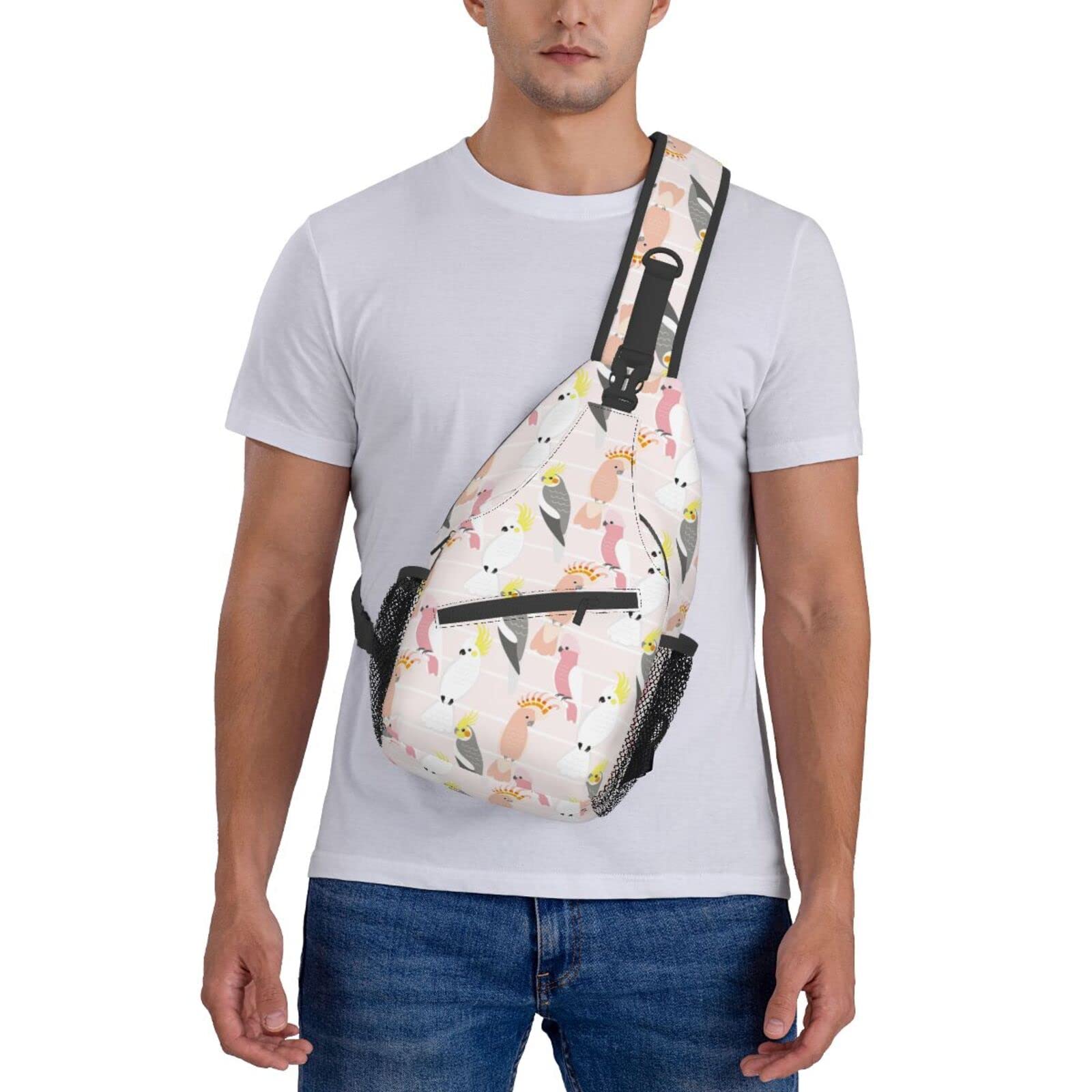 Parrot Sling Bag, Chest Bag Daypack, Crossbody Sling Backpack for Travel Sports Running Hiking