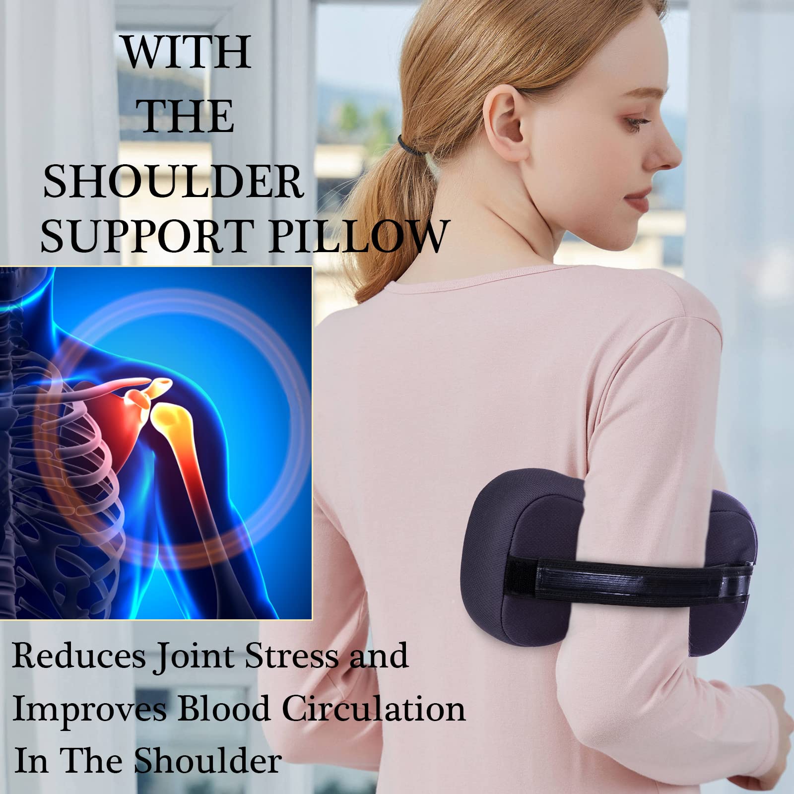 Shoulder Support Pillow for Shoulder Pain Relief - Adjustable Shoulder Pillow for After Shoulder Brace, Rotator Cuff Brace, Arm Sling - Injury Prevention and Assisting Recovery in Athletes