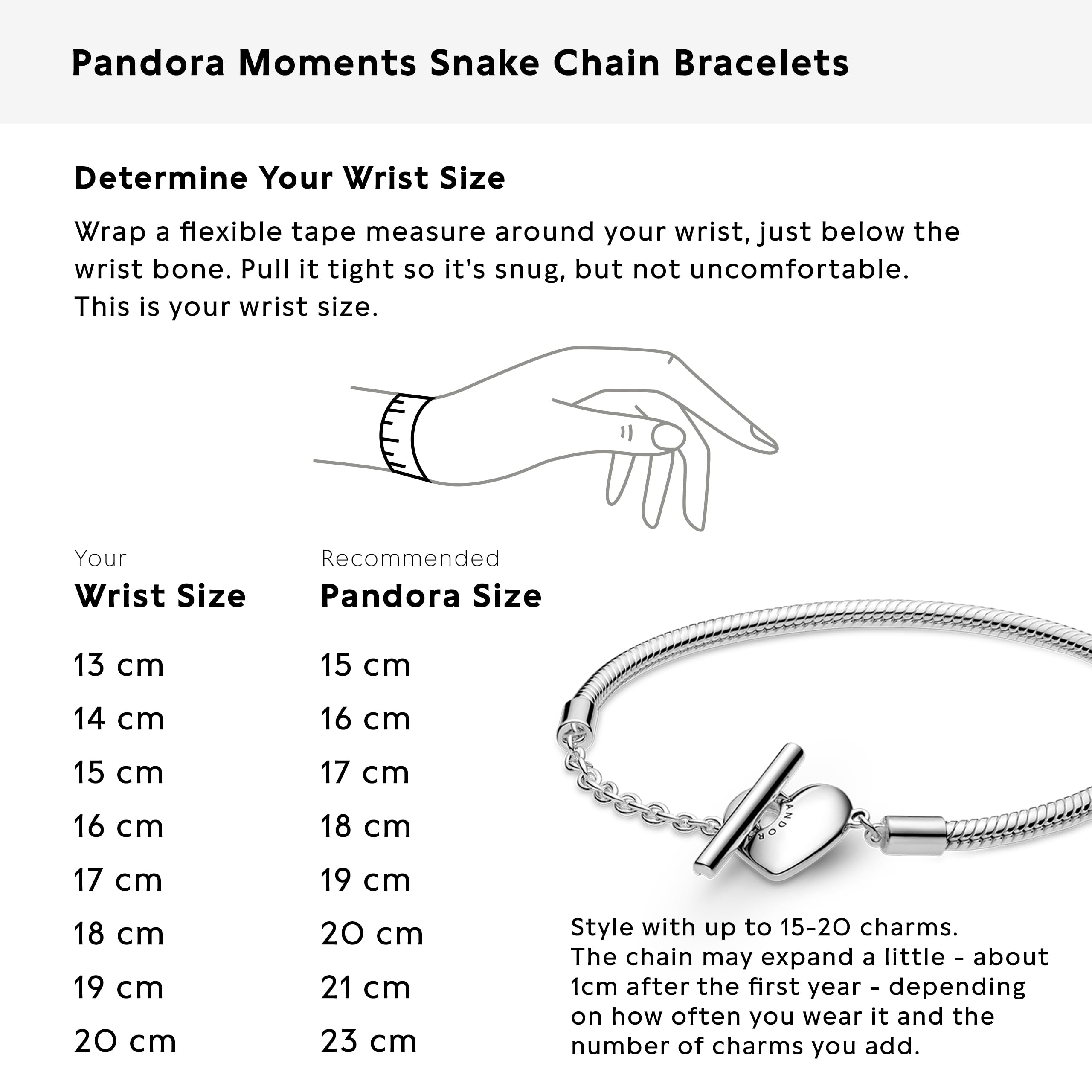 PANDORA Moments Engravable Heart T-Bar Snake Chain Bracelet