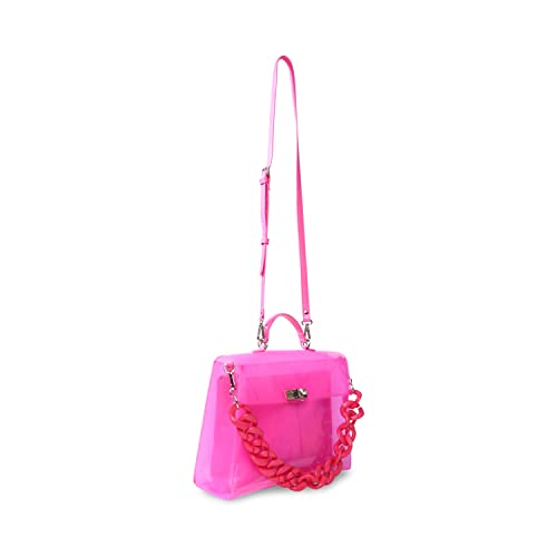 Steve Madden Womens Steve Madden RIGA Clear Satchel, Pink, One Size US