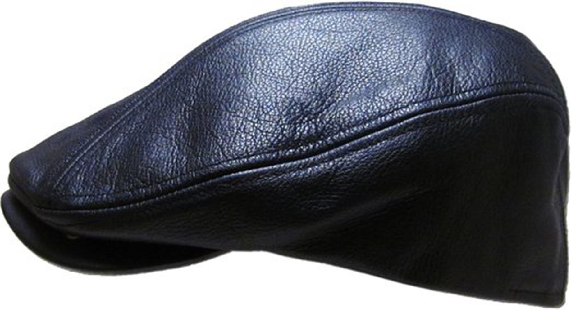 Men Genuine Newsboy Leather Hat Cap Gatsby Flat Golf Cabbie Made in USA (Small/Medium, Black) 21 1/2-22 1/4 ; Inches 55-57CM / 6 7/8-7 1/8