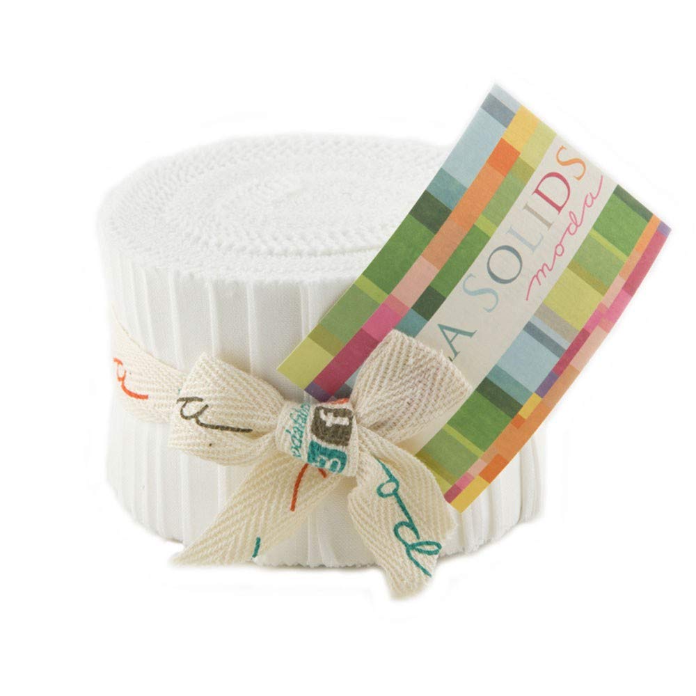 Moda Bella Solids White Junior Jelly Roll
