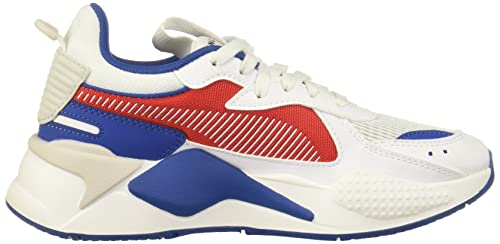 Puma Unisex-Child RS-X Sneaker, White-High Risk Red, 4 M US Big Kid