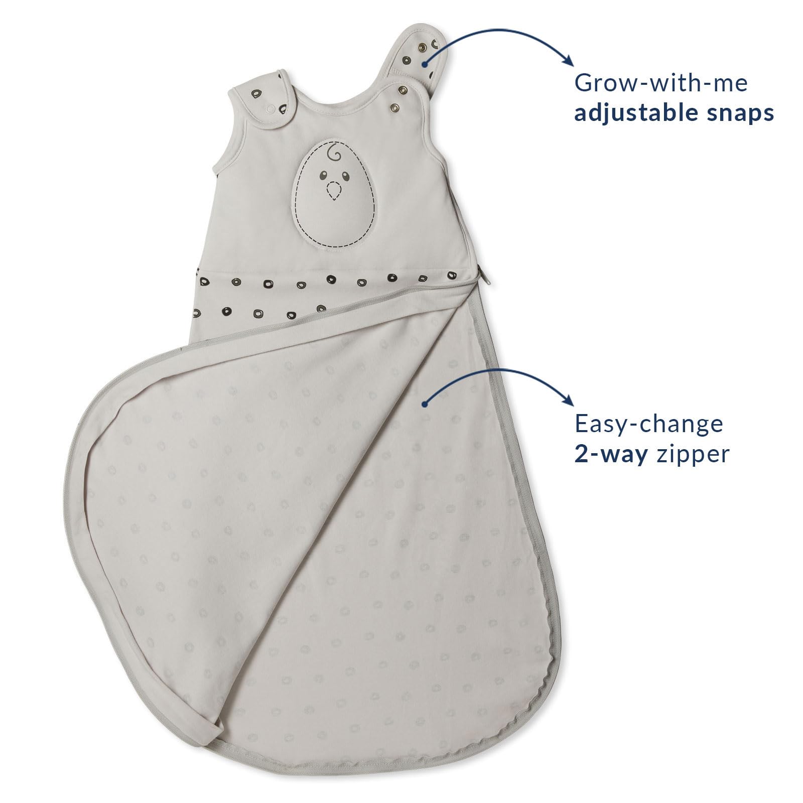 Nested Bean Zen Sack® Classic | Infant Sleep Sacks | Baby 0-6M | TOG 0.5 | 100% Cotton | Eases Transition After Swaddle | Aids Self-Regulation | 2-Way Zipper | Machine Washable