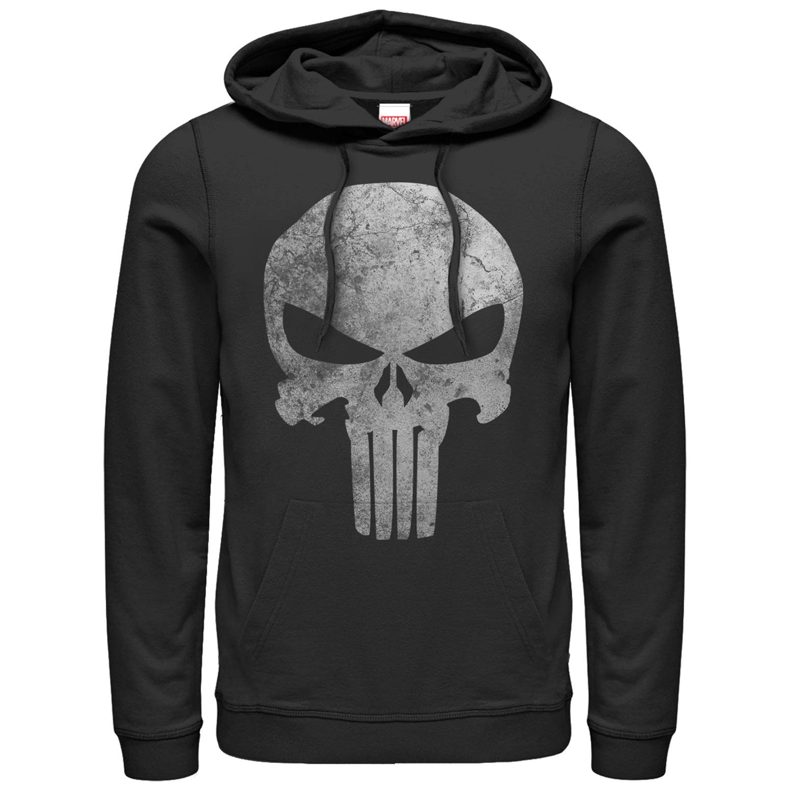 Men's Marvel Punisher Retro Skull Symbol Pull Over Hoodie - Black - 2X Large