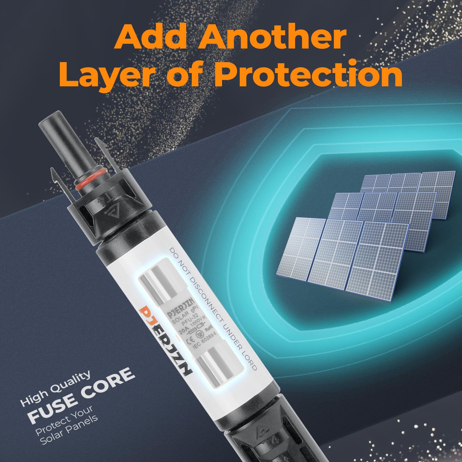 PJERJZN Solar Panel Fuse Solar Fuse 15Amp 1000V Holder Fuse Inline IP67 Solar Panel Fuse with Male and Female Connector PV Fuse for Solar System PV Solar Panels Solar Surge Protection Device 2 Pcs