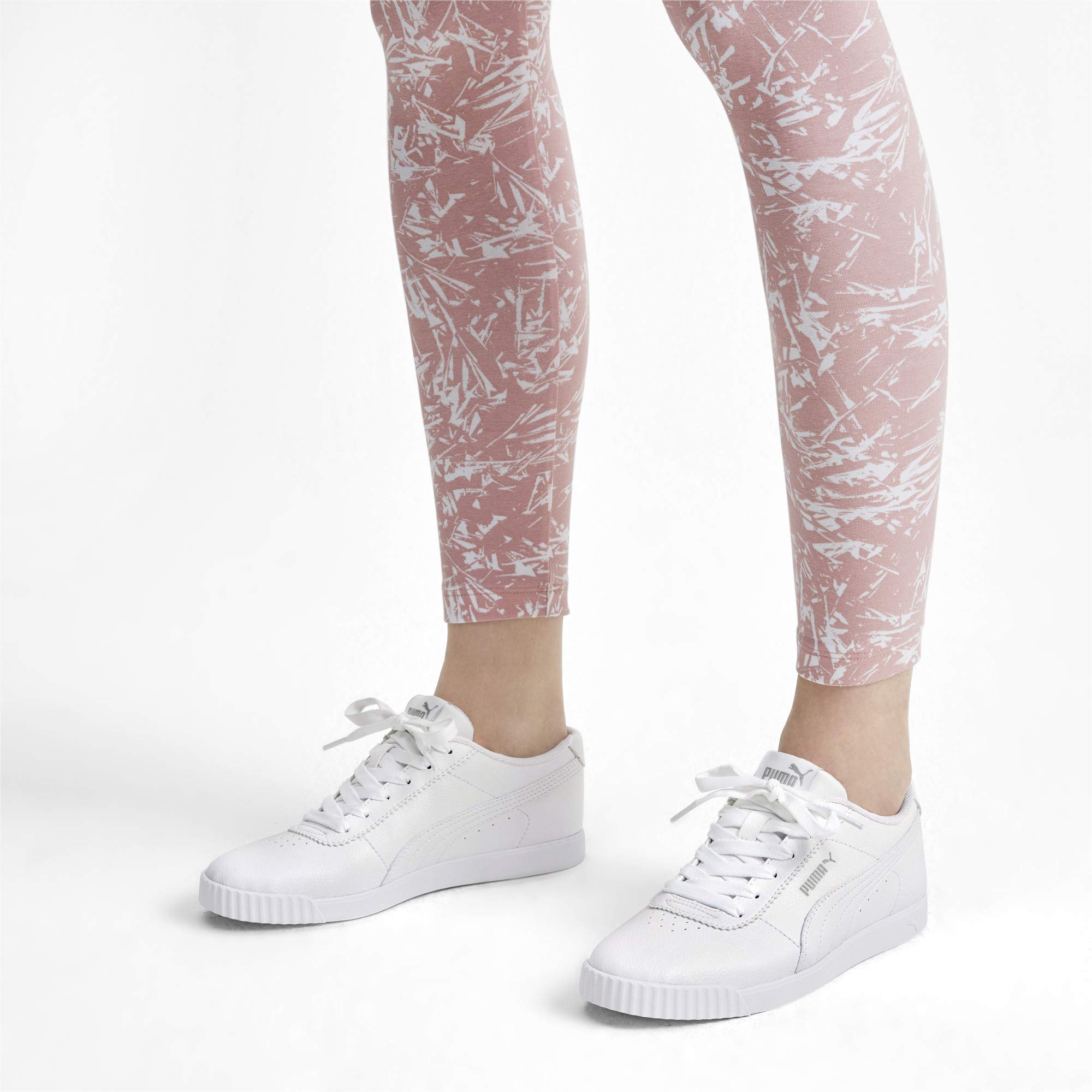 PUMA Women's Carina Slim SL Sneakers, White White, 7.5