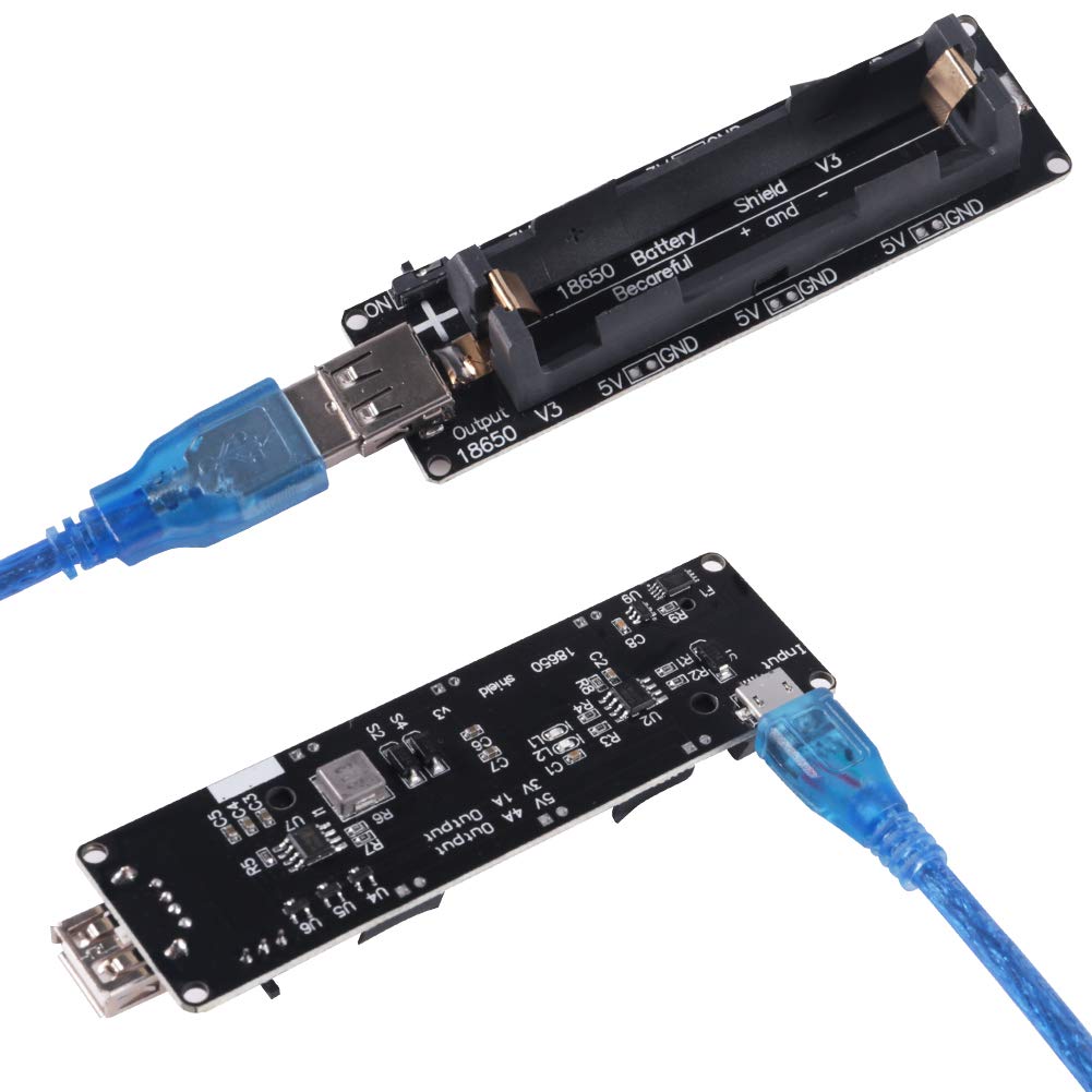 MELIFE 18650 Battery Shield, Micro USB V3 for ESP32 Battery Charging Module for ESP32 WiFi w Micro USB Cable