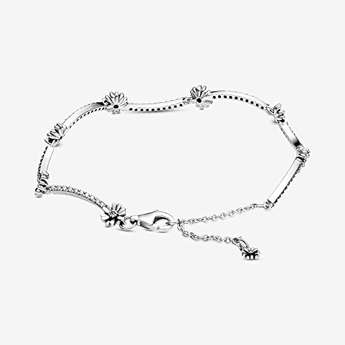 Pandora Sparkling Daisy Flower Bracelet, CZ Sterling Silver, 7.9"