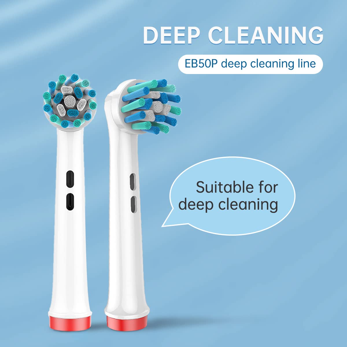 YanBan Angled Bristles Replacement Toothbrush Head for Oral B,Compatible with Braun Electric Rechargeable Toothbrush,Deep Cleaning to Remove Stains(8pcs )