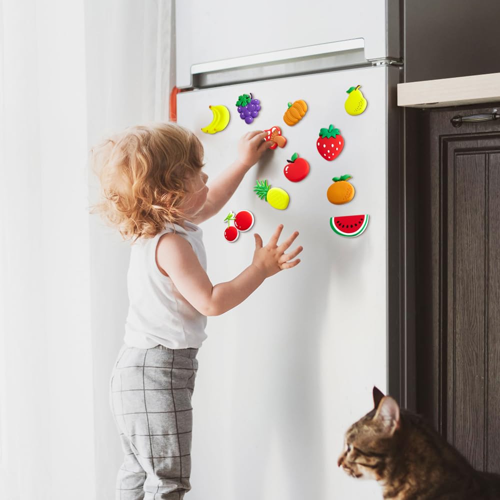 Waterproof PVC Refrigerator Magnet Stickers - Cut Fruit Design Strong Hold for Photos Notes & Decorations