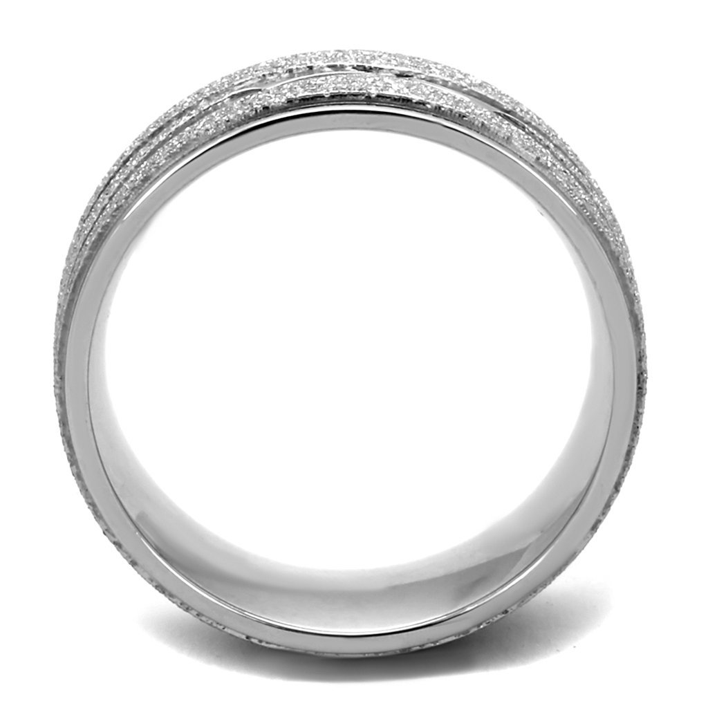 Marimor Jewelry Stainless Steel 316 Glitter 8mm Wide Anniversary Wedding Band Ring Size 6