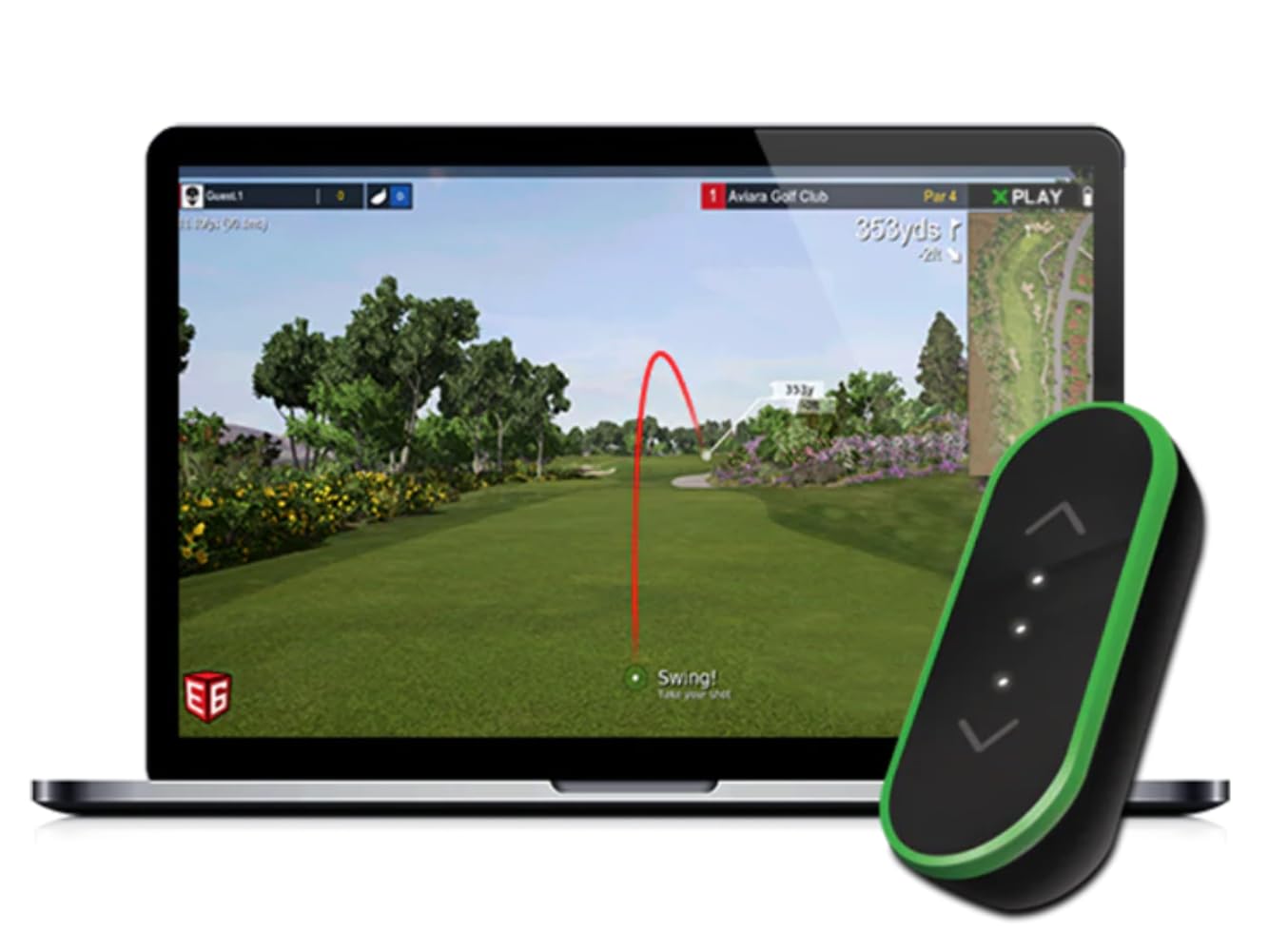 SwingLogic SLX MicroSim β Basic Pack (No SwingStick) - Formerly Tittle X - Home Golf Simulator 2022 E6 Connect Edition - Indoor Golf Game (Compatible with iOS and PC)