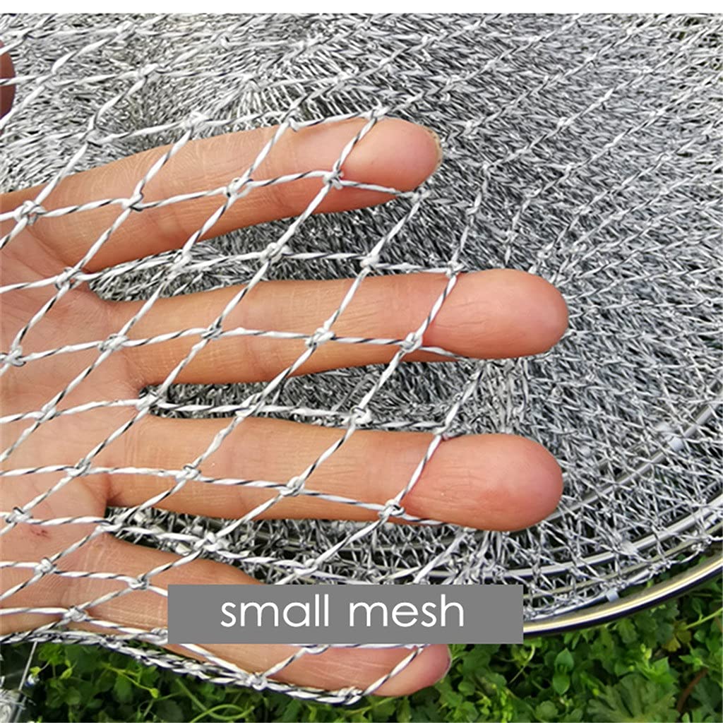 ZLVWB Fishing Net Handmade Grey Braided Line Hand Folding Quick-Drying Net Cages Stainless Steel Rings Gear (Color : 25cm 100cm)