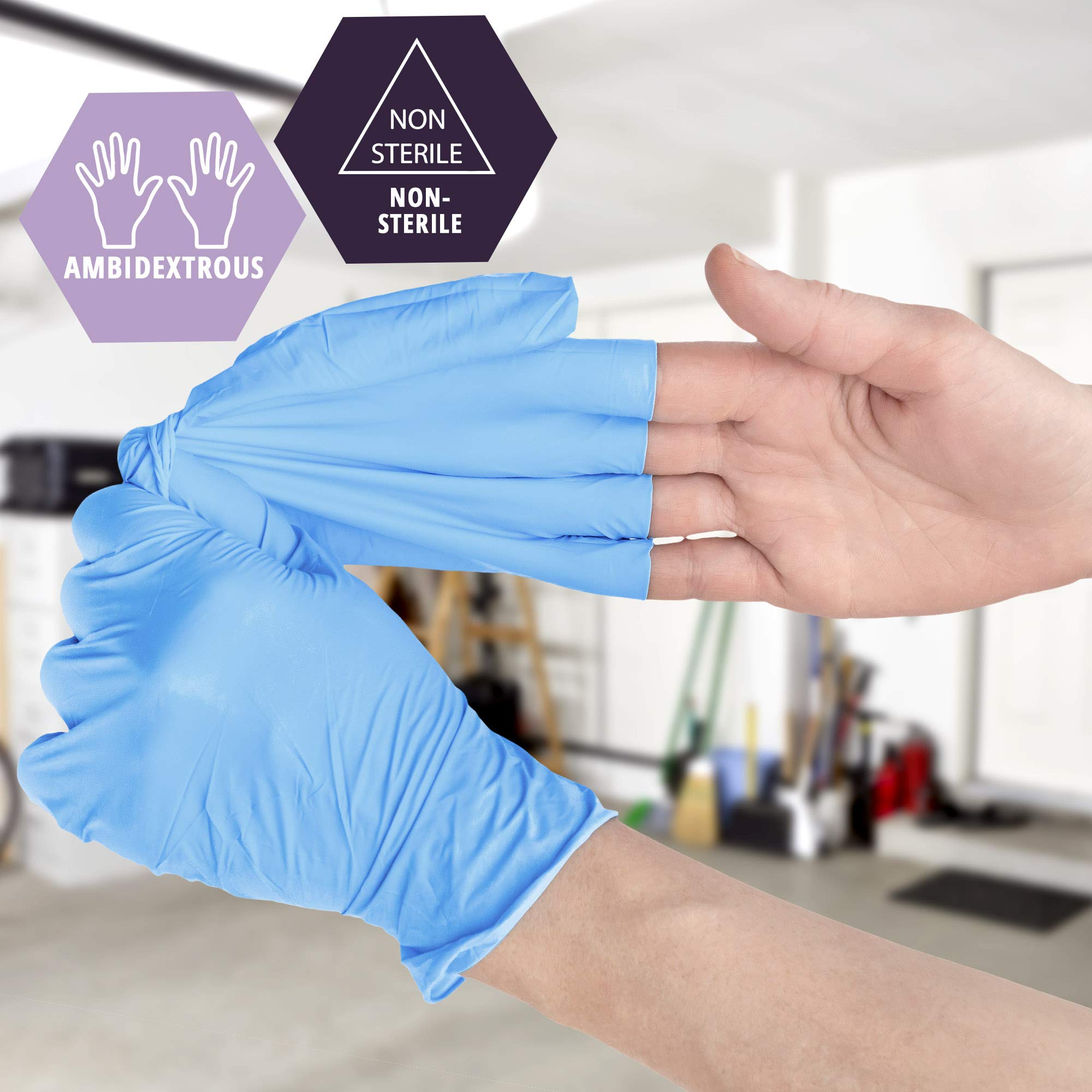 MED PRIDE NitriPride Nitrile-Vinyl Blend Exam Glove, Small 100 - Powder Free, Latex Free & Rubber Free - Single Use Non-Sterile Protective Gloves for Medical Use, Cooking, Cleaning & More