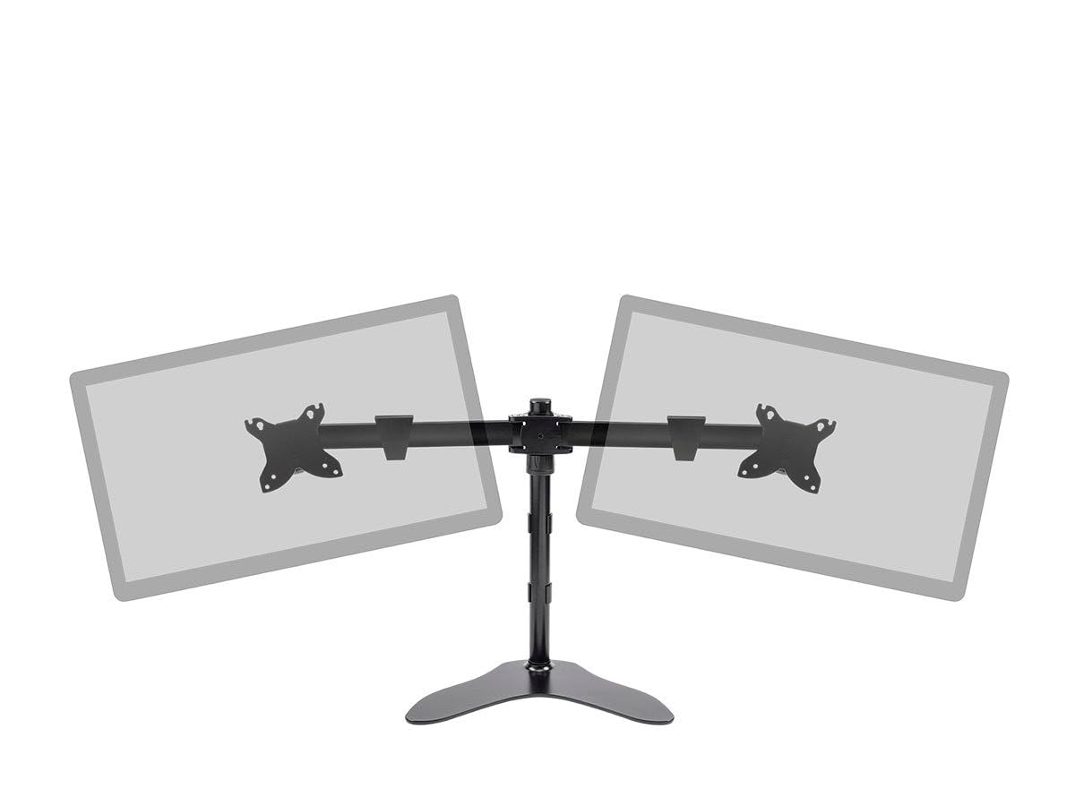 Monoprice Dual Monitor Free Standing Adjustable Desk Mount - for Monitors 15~30in, Up to 100 x 100 VESA, Black