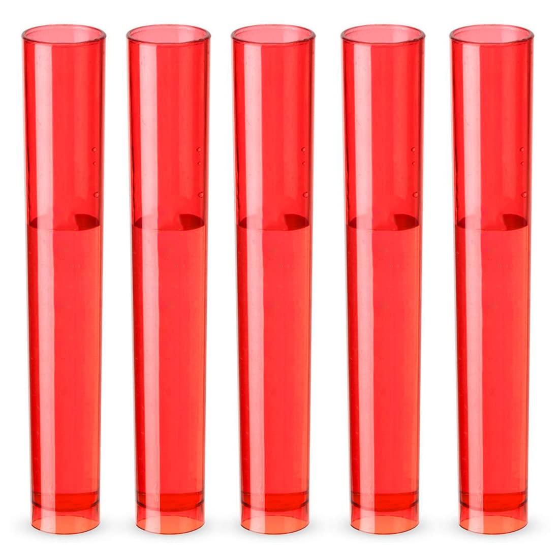 Transparent Test Tube Shot Glasses, 2 oz Hard Plastic Shot Glasses, Self Standing, 5.75"L x 3/4" in, 250pcs.