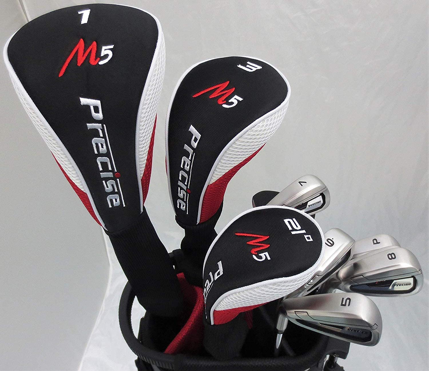 Mens Left Handed Golf Complete Set Driver, Wood, Hybrid, Irons, Wedge, Putter Clubs Deluxe Stand Bag Lefty LH