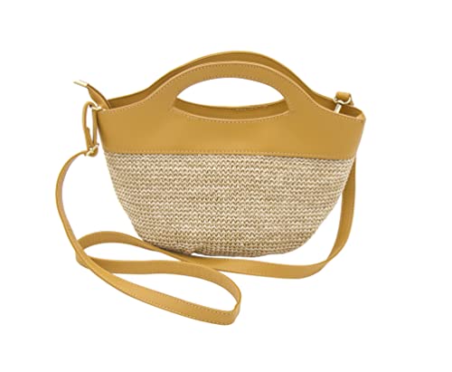 UEOE Straw Purse For Women Crossbody Bag Summer Rattan Beach Bag Wicker Shoulder Bag (Style B)