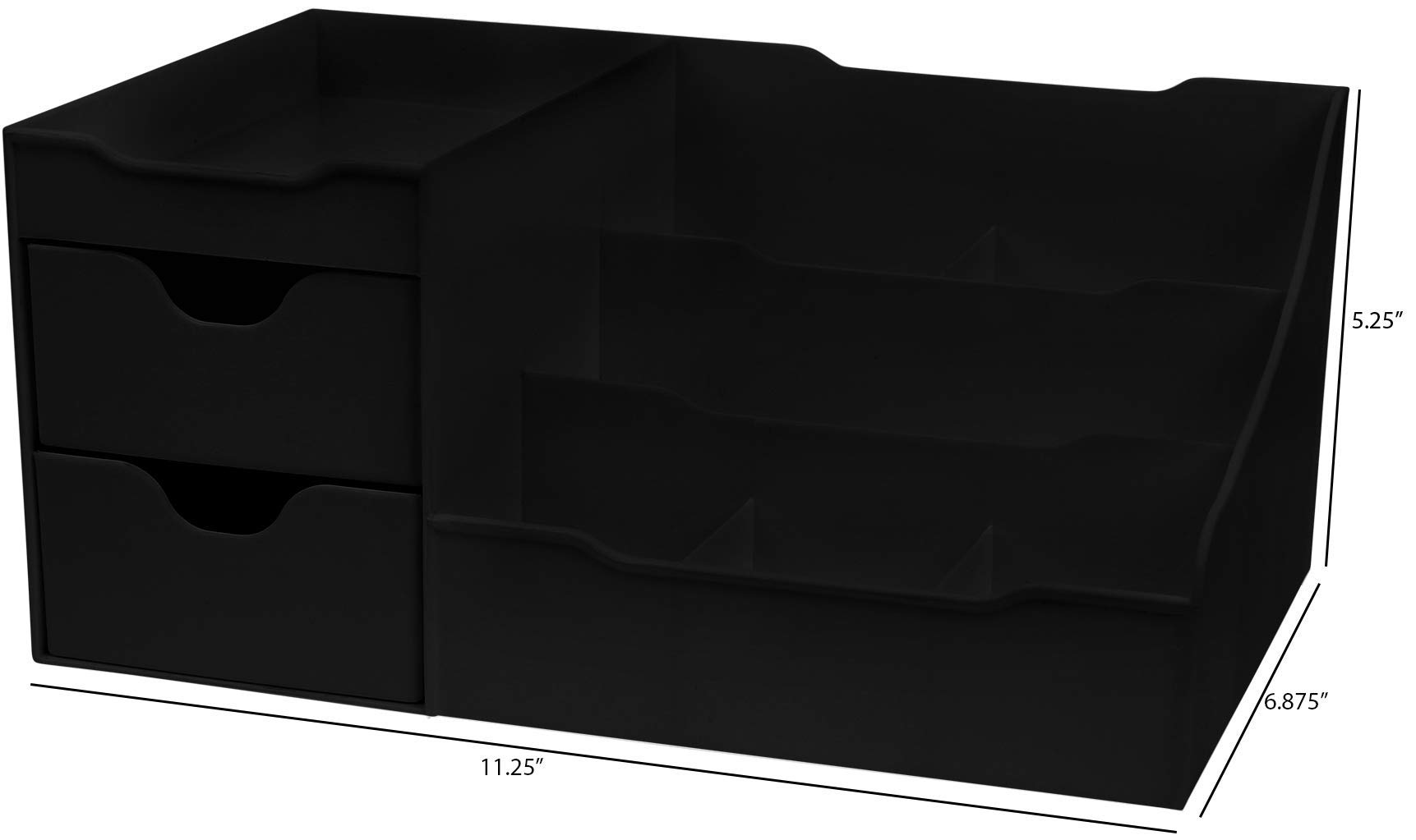 Mantello Bathroom Organizer Countertop- Make Up Organizers and Storage-, Makeup Organizer for Vanity- Black