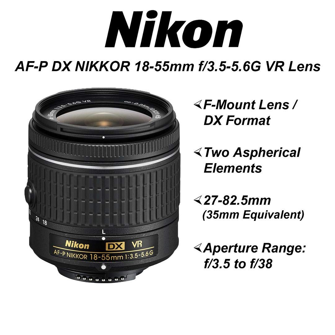 Nikon D3500 DSLR Camera 24.2MP Sensor with NIKKOR 18-55mm f/3.5-5.6G VR Lens, SanDisk 32GB Memory Card, Case, Tripod and A-Cell Accessory Bundle (Black) (Renewed)