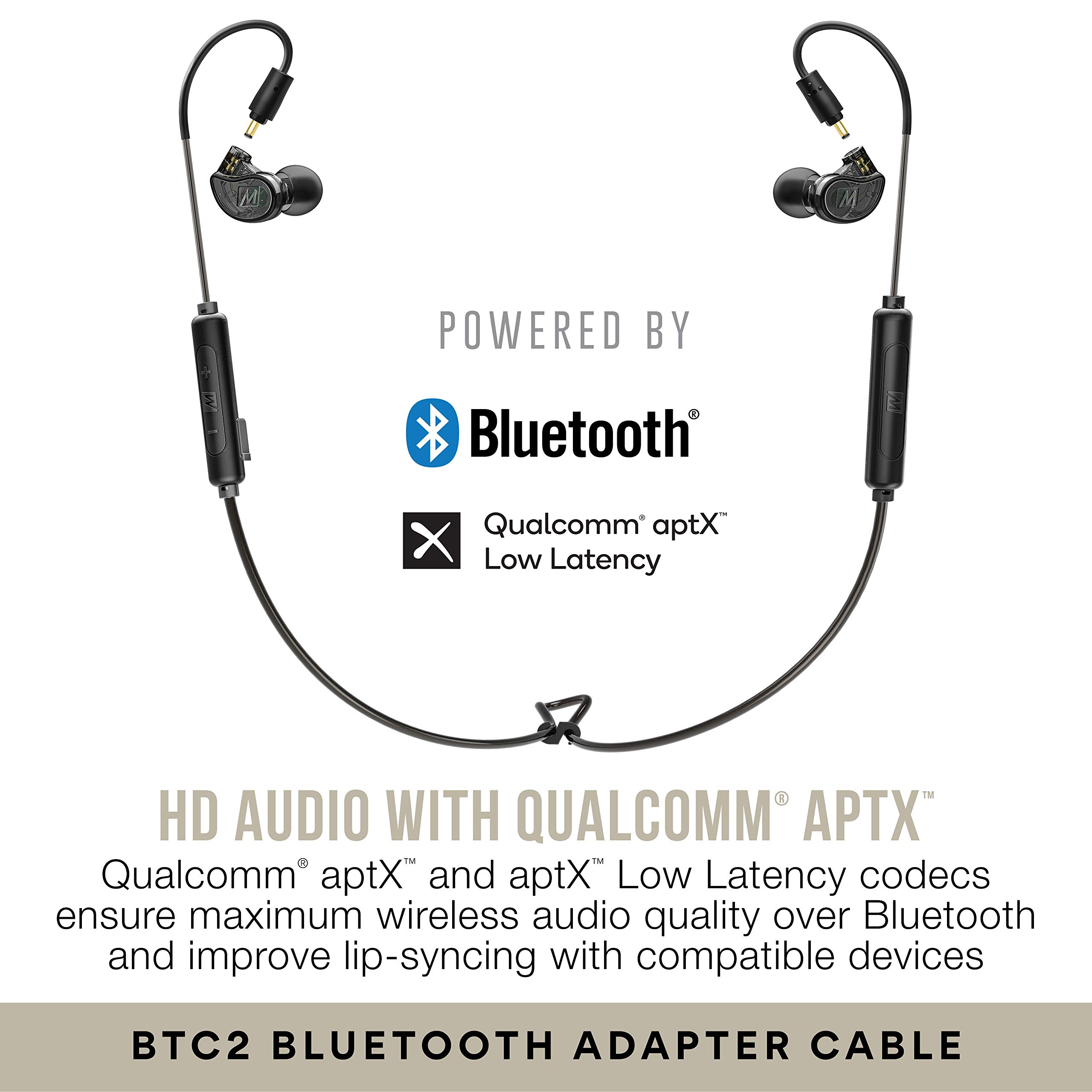 MEE audio M6 PRO Musiciansā In-Ear Monitors Wired + Wireless Combo Pack: includes stereo audio cable and Bluetooth audio adapter (Black) (CMB-M6PROBT-BK)