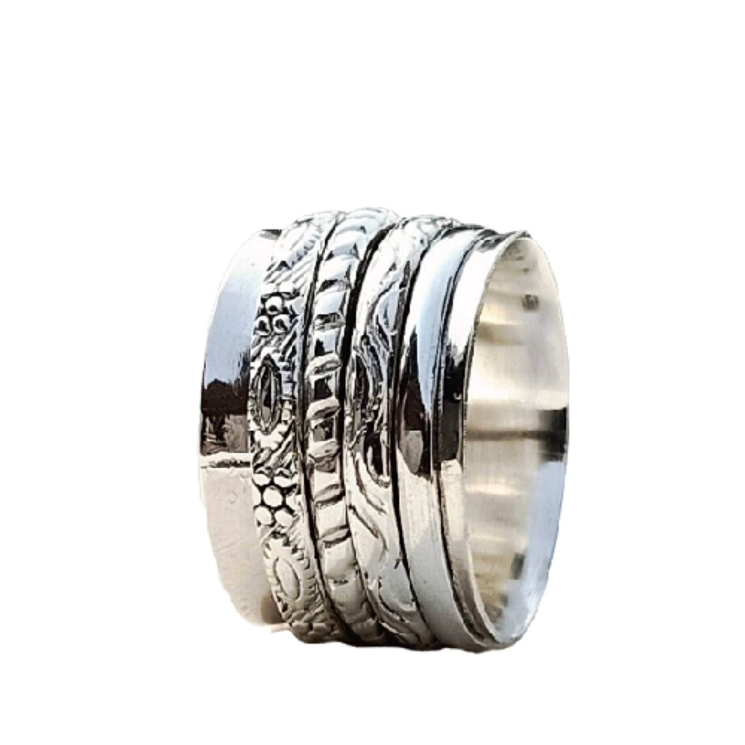 Spinner Ring-925 Sterling Silver Spinner Ring-Meditation Ring-Spinner Rings For Women-Bohemian Ring By SILVERJEWELRY (10 US)