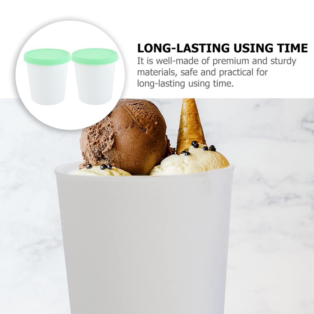 STOBAZA Ice Cream Pint Containers Freezer Storage Tubs with Silicone Lids for Ice Cream, Sorbet, Yogurt and Soup, Reusable Ice Cream Containers for Meal Prep,2.64 x 2.64 x 3.15 inches