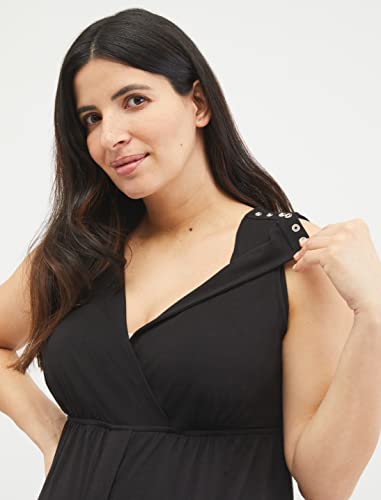 Motherhood Maternity Women's Maternity 3 in 1 Labor, Delivery, and Nursing Gown, Black, Medium