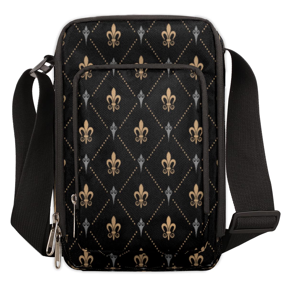 Mardi Gras Crossbody Bag for Women Men, Vintage Mardi Gras Messenger Bag Lightweight Sling Purse Portable Daypack Waterproof Shoulder Bag for Sport Travel Work Business Leisure Festivals