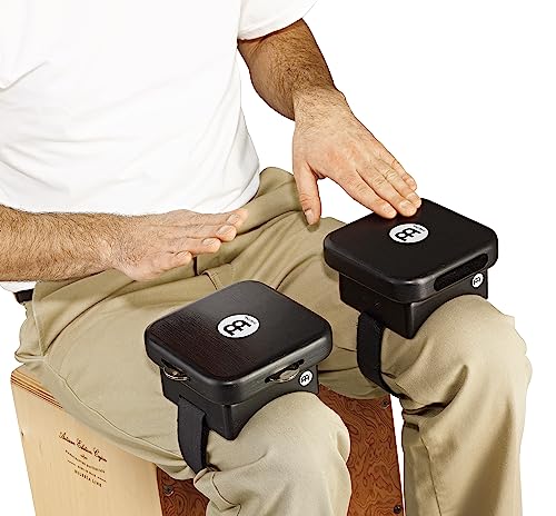Meinl Percussion Knee Tap with Tambourine Jingles for Cajon Players, Includes Adjustable Strap β NOT Made in China β Play with Your Hands, Hollow Hardwood Body, 2-Year Warranty, Black (KP-JT-BK)