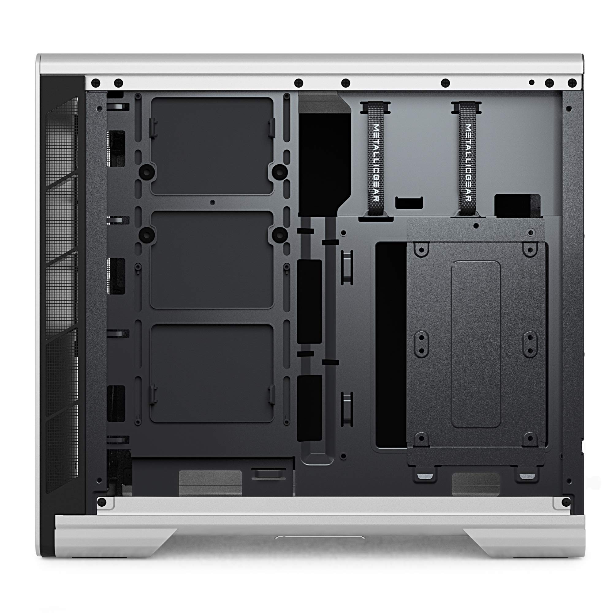 Metallic Gear (MG-NE210_SR02) Neo Mini V2 Series Mini-ITX Case, Compact Chassis, Sand Blasted Aluminum, Tempered Glass Panel, Liquid Cooling Ready - Silver