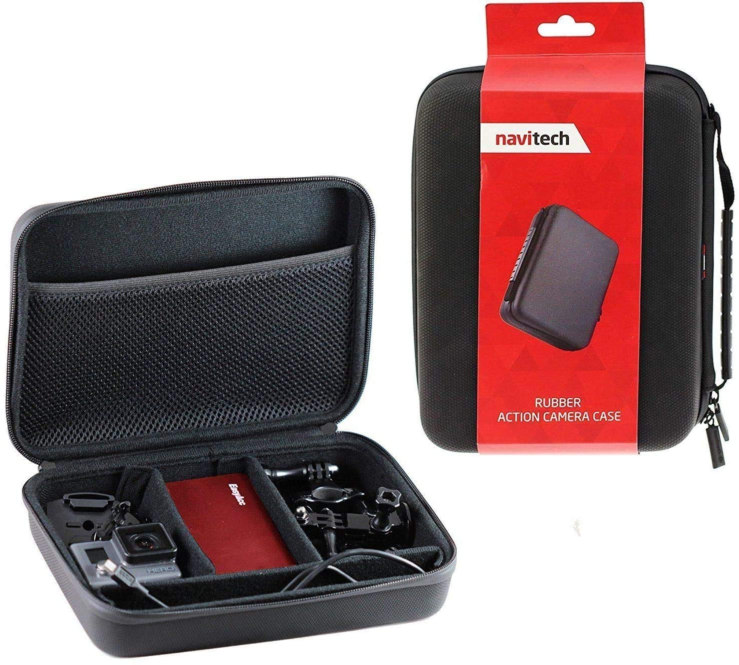 Navitech Black Heavy Duty Robust Action Camera Hard Case - Compatible with The Dragon Touch Vision 3 PRO
