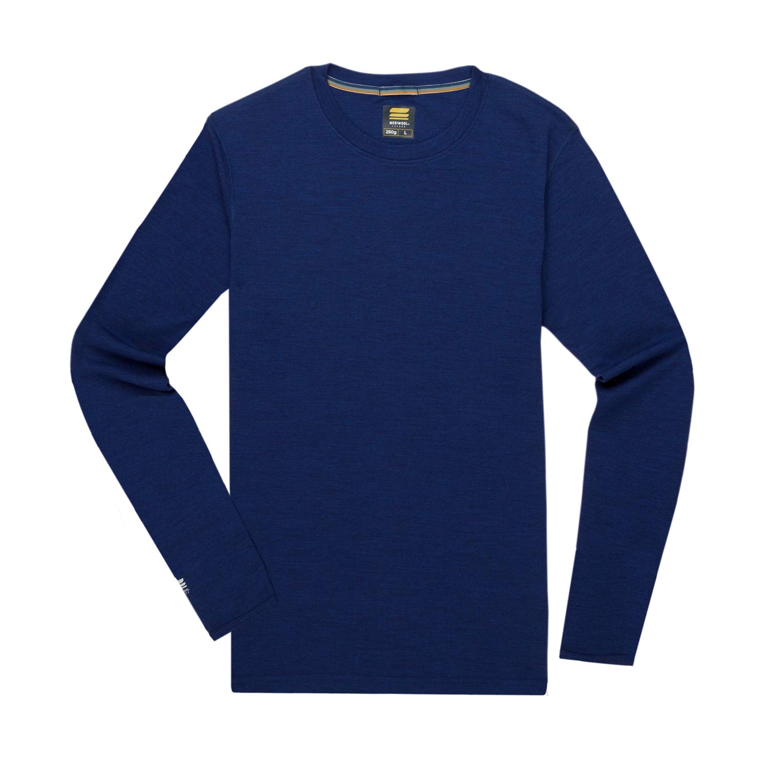 MERIWOOL Mens Base Layer - 100% Merino Wool Midweight Long Sleeve Thermal Shirt Royal Blue
