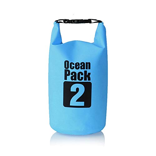 NY 2L Outdoor Waterproof Trekking Dry Bag Camping Impermeable Backpack Swimming Beach Bike Accessories Ocean Pack Water Resistant (Blue)