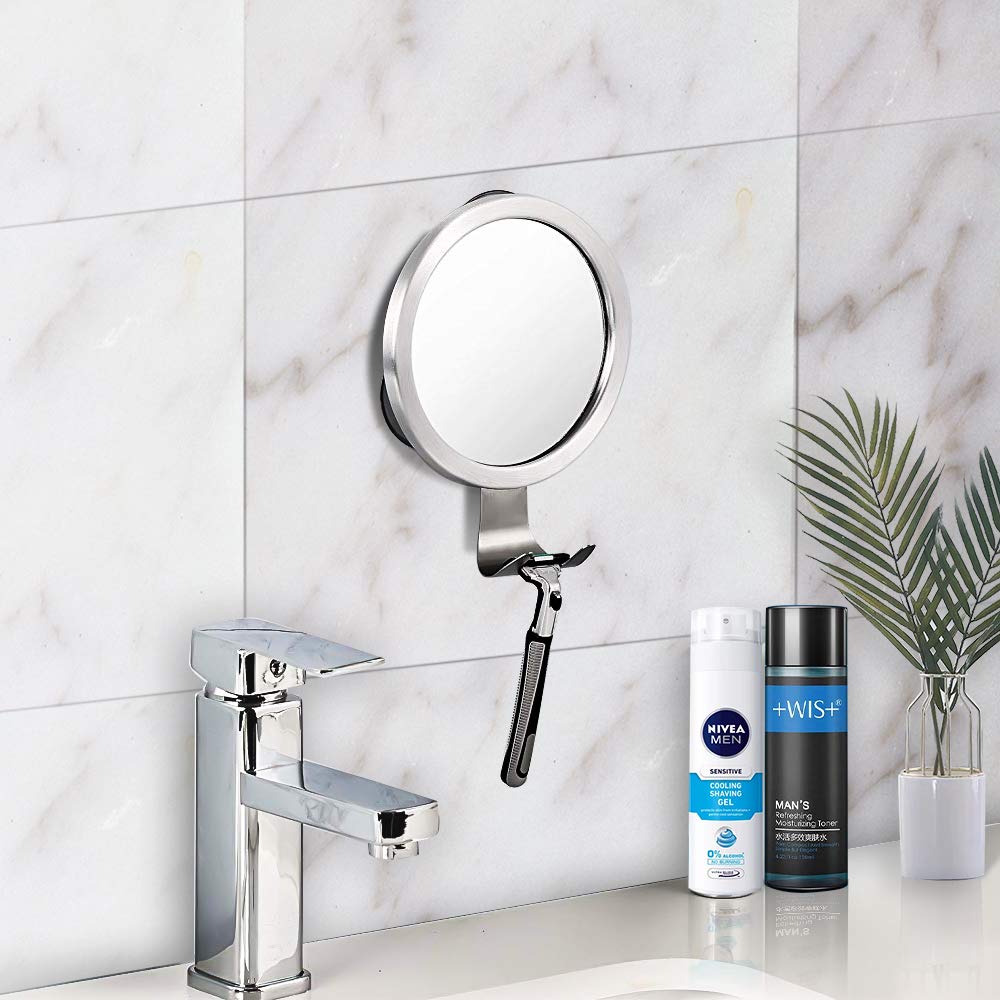 MGLIMZ Fogless Shower Mirror,Fog-Free Bathroom Mirror with Razor Hook and Powerful Lock Suction
