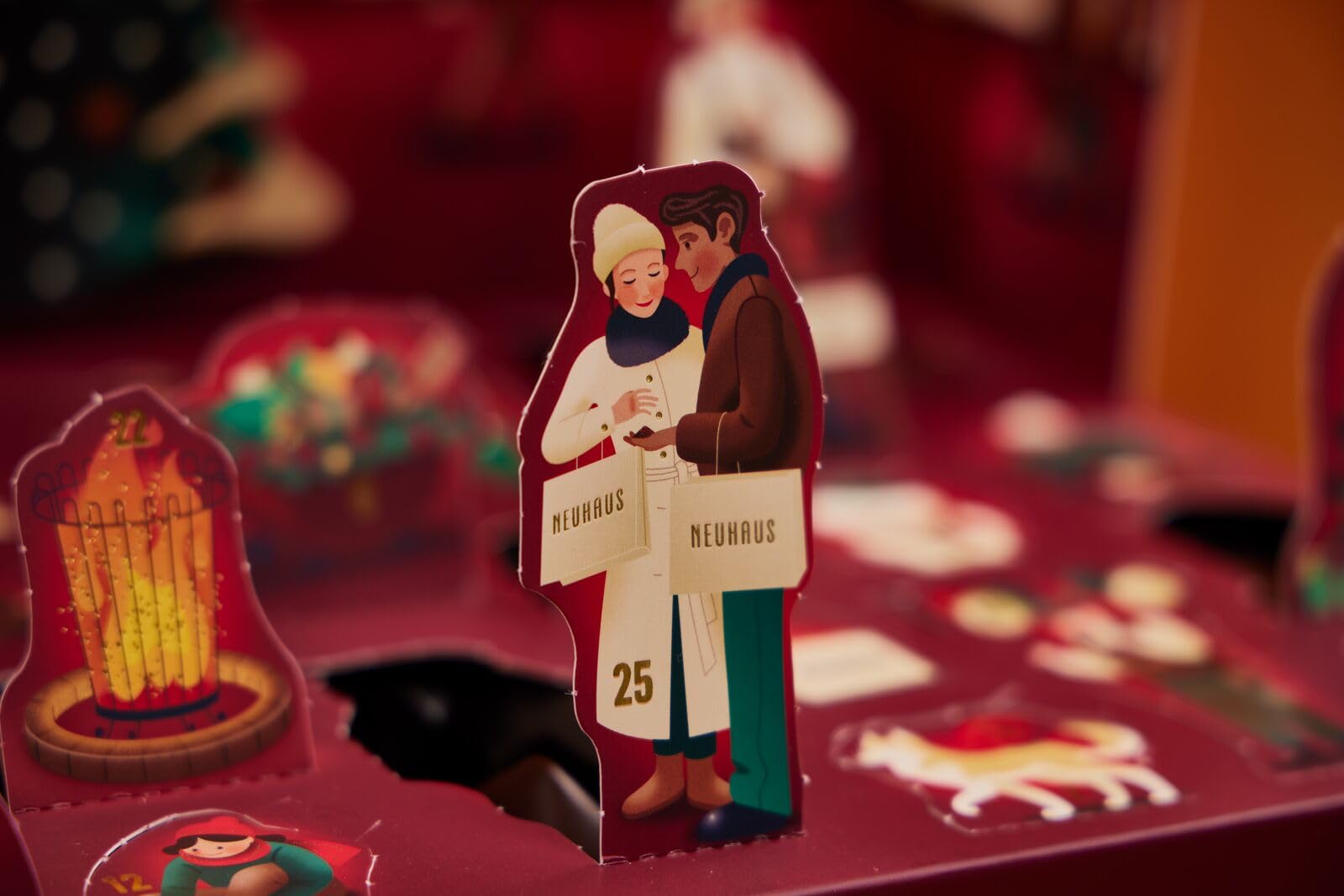 Neuhaus Belgian Chocolate 2023 Pop-up Advent Calendar – 25 Pieces Assorted Milk, White & Dark Chocolate Pralines – Christmas Gift - Gourmet Chocolate Gift