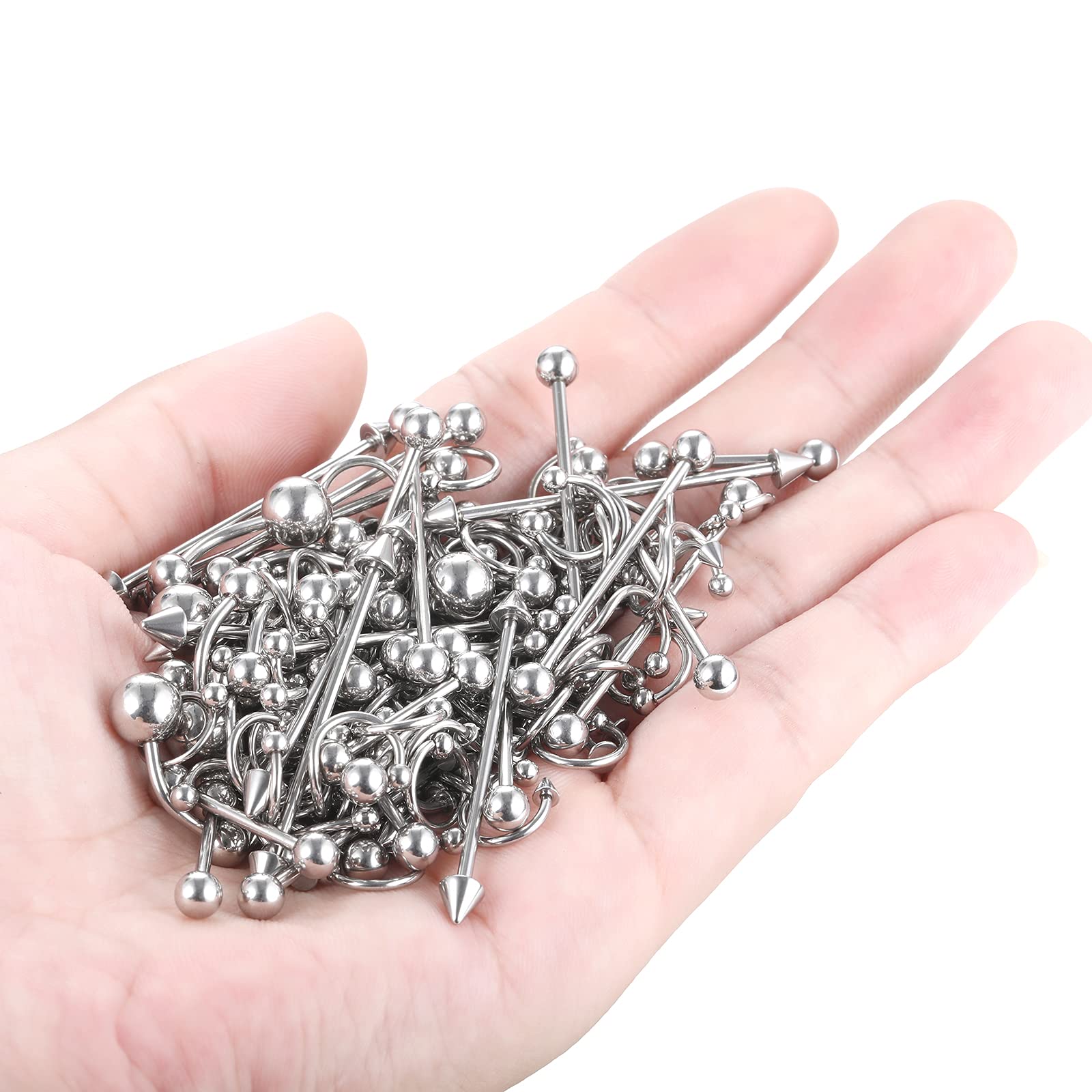 Xpircn Piercing Kit Jewelry 14G 16G 20G Stainless Steel Body Piercing Jewelry, Mixed Piercing Needles