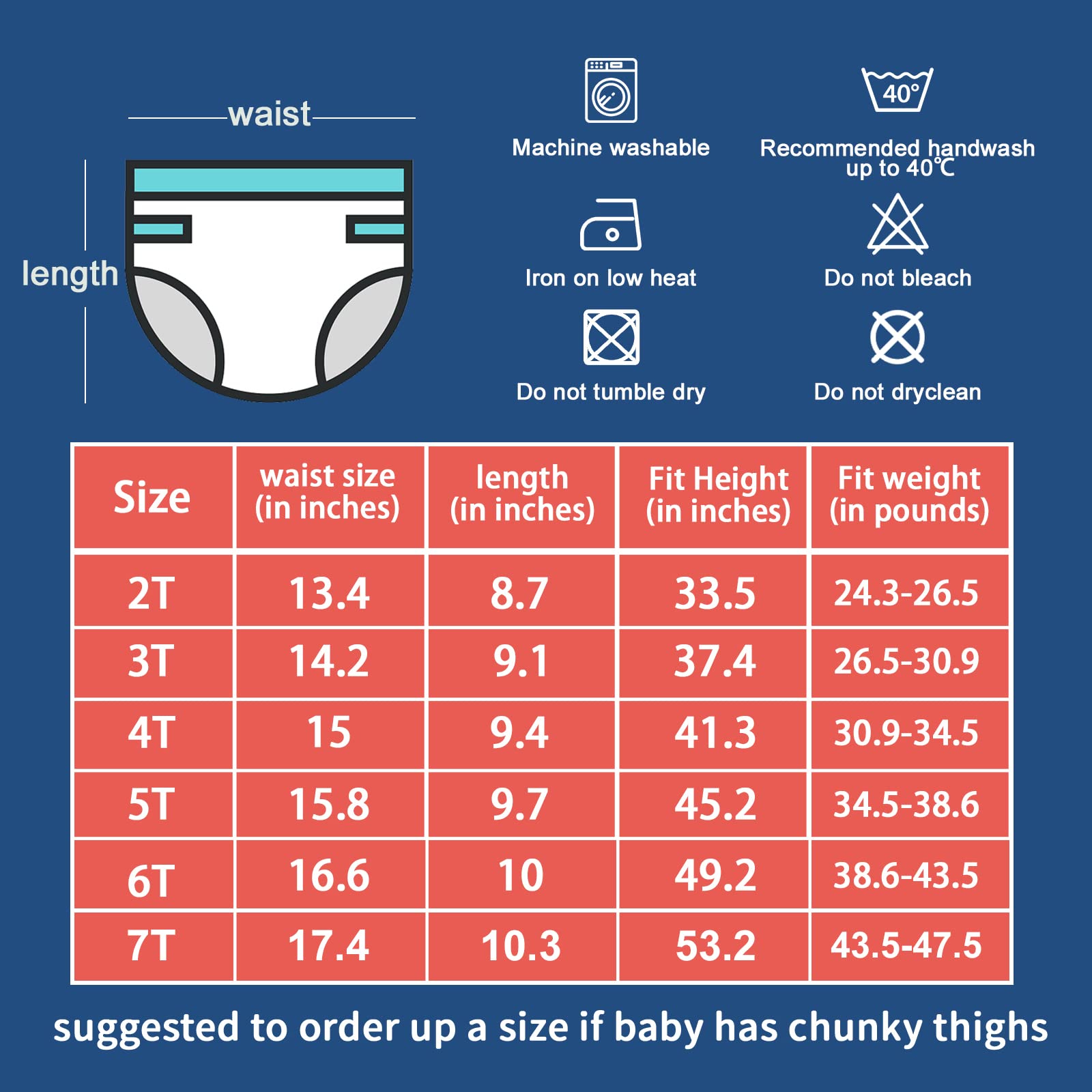 MooMoo Baby Cotton Training Pants Strong Absorbent Toddler Potty Training Underwear for Baby Boy 3T