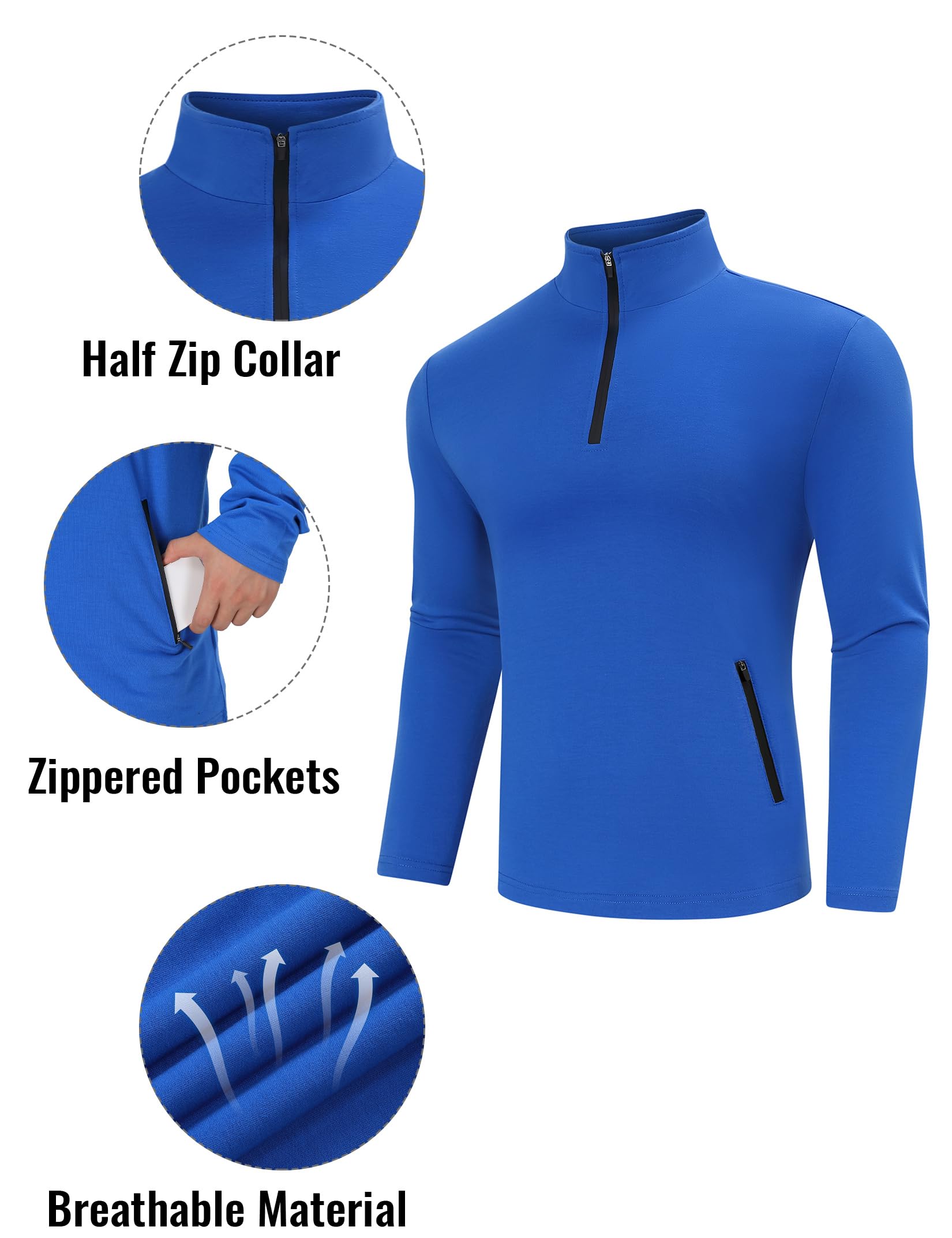 TURETRENDY Men's Tracksuit Set 2 Piece Quarter Zip Casual Golf Jogging Suit Athletic Sports Sweatsuits Set Navy Blue M