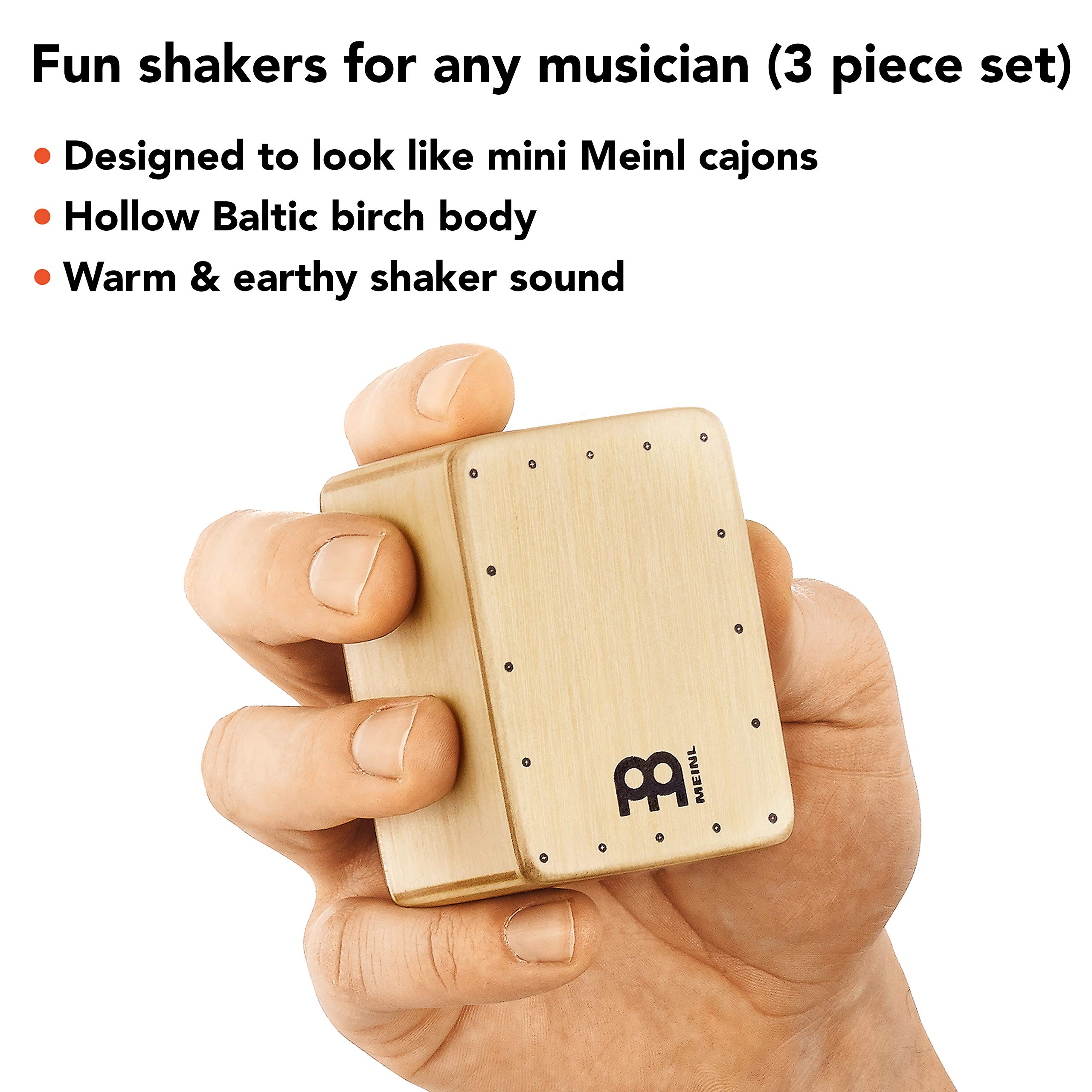 Meinl Percussion Mini Cajon Shaker Set Made in Europe-Baltic Birch Body, 2-Year Warranty, 3 Piece Mixed (SH50-SET)