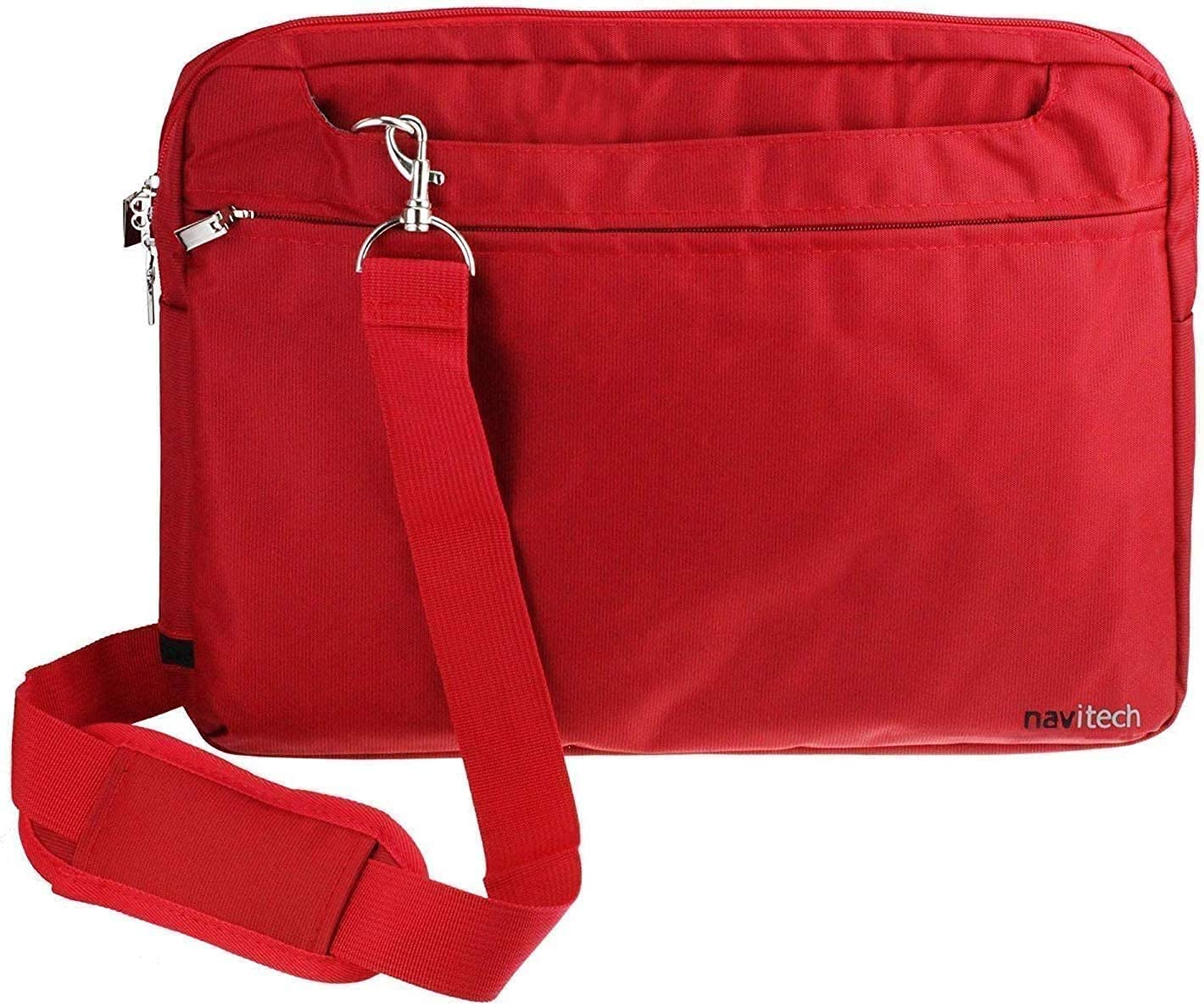 Navitech Red Sleek Water Resistant Travel Bag - Compatible with ASUS Chromebook Flip C214 11.6"