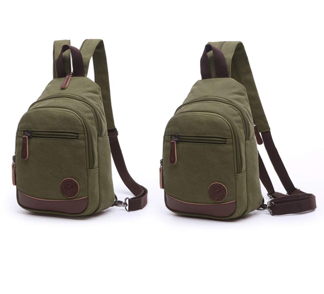 UISKOOPW Small bookbag purse for women, Adjustable Straps Mini Backpack Multiple Compartment Pockets Crossbody Backpack Purse for Women or Man (Military Green)