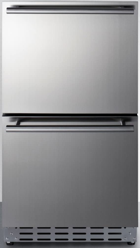 Summit Appliance ADRD18 18" Wide ADA Compliant 2-Drawer All-Refrigerator in Stainless Steel with Panel-Ready Drawer Fronts, Digital Thermostat, Frost-free Defrost, Digital Display