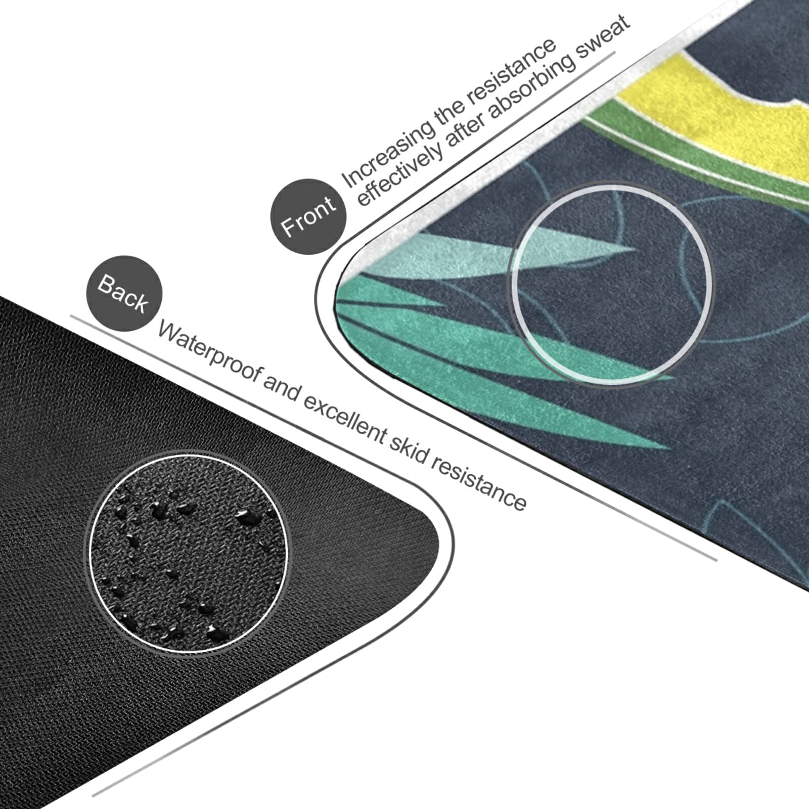 senya Pineapple and Avocado Yoga Mat Cover, Non Slip Exercise Mat Cover High Performance Grip, Coming with Carry Bag(226na6b)